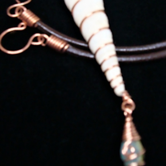 CreatedByKris | Jewelry | Spirals Seafoam Wrapped Auger Shell Necklace ...